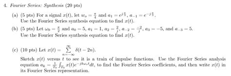 4 Fourier Series Synthesis 20 Pts A 5 Pts For