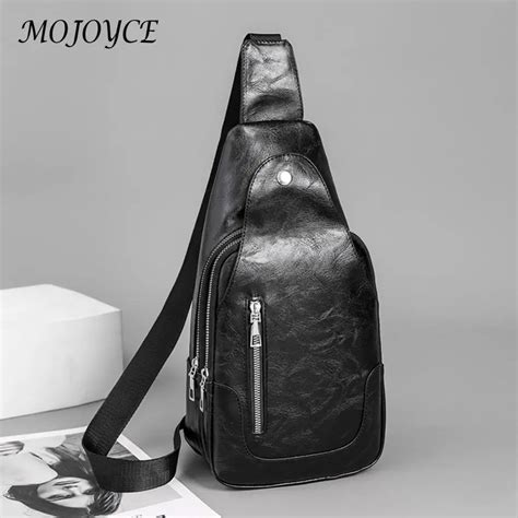 남자 힙색 크로스백 패니 팩 범 백 인조 가죽 핸드백 패션 캐주얼 포터블 휴대용 심플 단색 티몬
