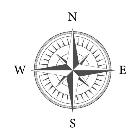 Compass On White Background Flat Vector Navigation Symbol Vector