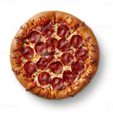 Delicious Pepperoni Pizza Presenting Perfectly Sliced Round Shape On