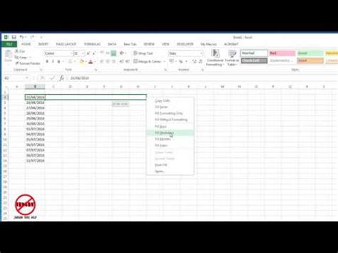 How To Enter A Series Of Dates In Excel That Are Only Weekdays Gary