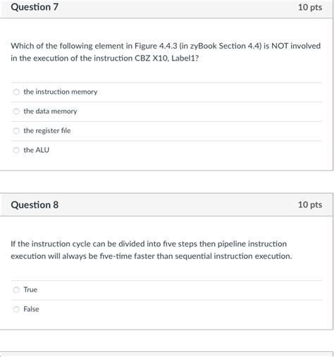 solved question 5 10 pts the instruction memory data