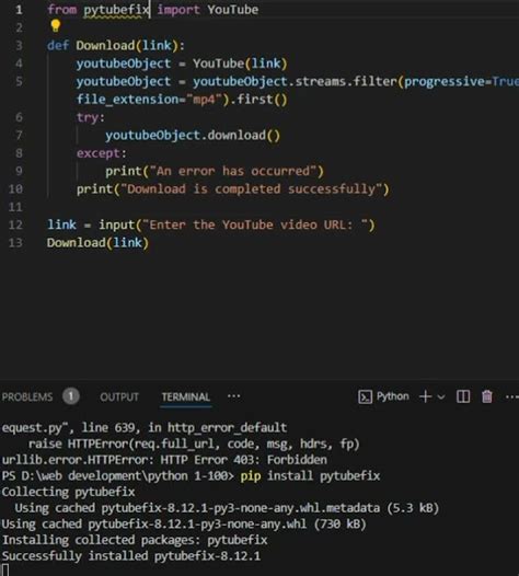 Fixing Python Video Downloader Error And Solutionpython Tutorial