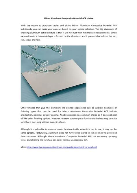 Ppt Unveiling The Uses And Advantages Of Pvdf Mirror Acp Sheets