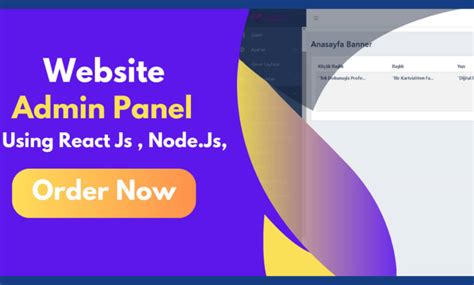 build custom website admin portal panel dashboard on react by