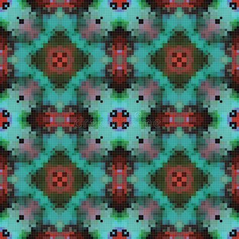 Geometric Mosaic Seamless Pattern Design Repeat Textile Design Surface Design Stock
