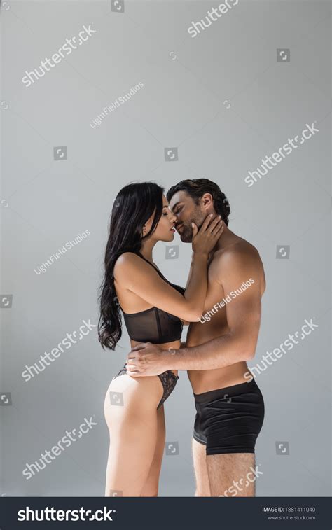 Sexy Woman Lingerie Kissing Man Panties Stock Photo 1881411040 Shutterstock