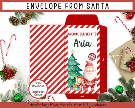 Editable Santa Envelope Template Letter From Santa Envelope Letter To Santa Envelope Santa
