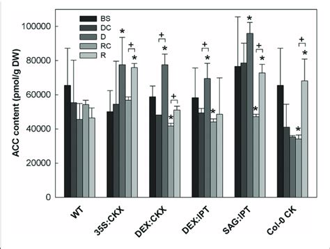 The Content Of The Ethylene Precursor Aminocyclopropane Carboxylic