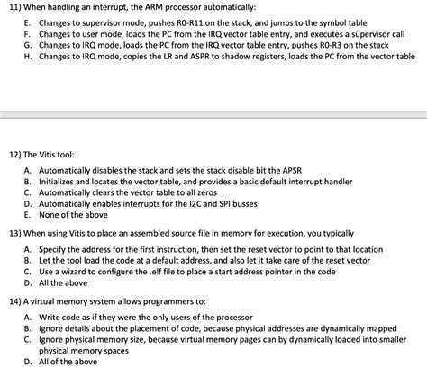 Solved When Handling An Interrupt The ARM Processor Chegg Com