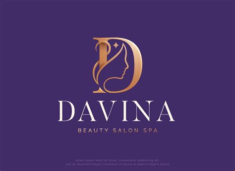 Beauty Monogram Letter D Woman Silhouette Logo Design 22092619 Vector