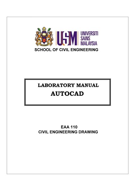 2018 Autocad Module Lecture Notes Remy Babe OF CIVIL ENGINEERING LABORATORY MANUAL AUTOCAD