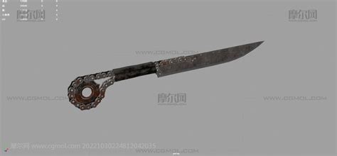 生锈的链式刀片 小刀 匕首游戏道具3dmaya模型 其他模型下载 摩尔网cgmol