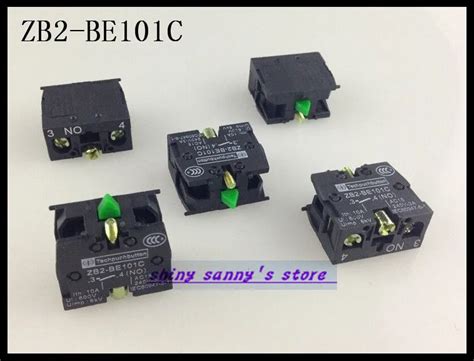 5Pcs/Lot ZB2 BE101C Push Button Switch Contact Block,Normal Open (NO ...