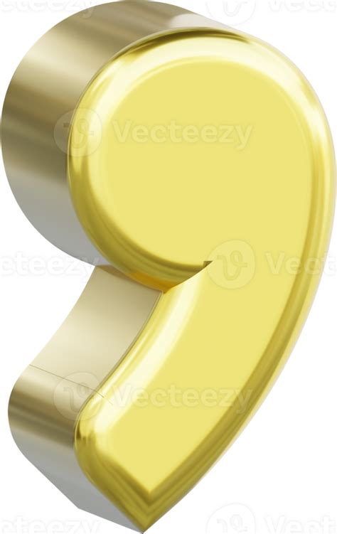 A Gold Comma Sign Text Isolated 52922344 Png