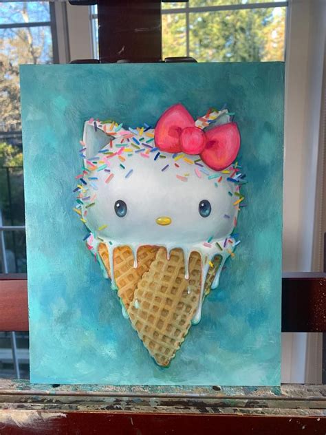 Kitty A La Mode Halloween Canvas Art Hello Kitty Art Hippie Painting