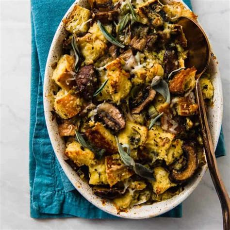 Savory Bread Pudding With Leeks Mushrooms And Gruyere The Little Ferraro Kitchen