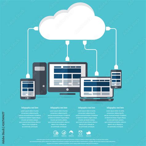 Cloud Computing Devices Connected To The Cloud AiS Vector All Elements Background
