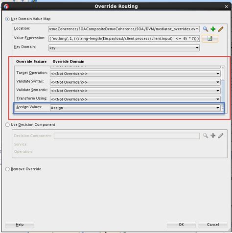 Soa Suite 12c Dynamically Overriding Attributes Of Static Routing Rules In Mediator Component