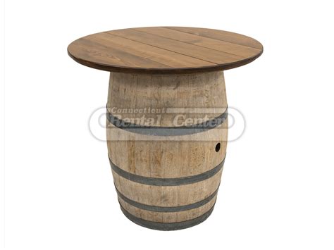 Rent Wine Barrel Cocktail Table With 40 Wood Top From Ct Rental Center