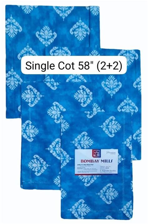 Blue Printed Cotton Single Bed Sheet At ₹ 525 Set Cotton Bed Sheet In Secunderabad Id