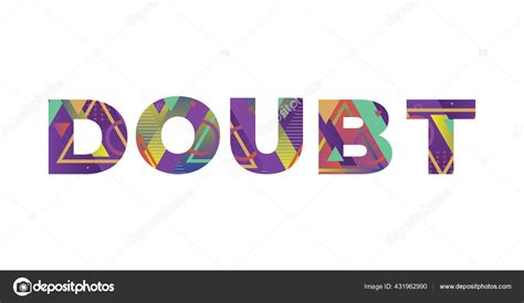 Word Doubt Concept Written Colorful Retro Shapes Colors Illustration