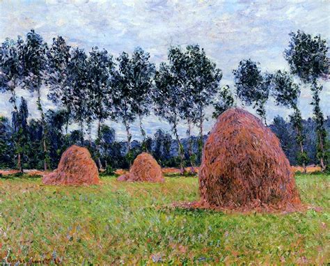 Haystacks Overcast Day Claude Monet Encyclopedia Of