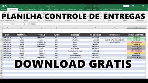 Planilha Cronograma De Entregas