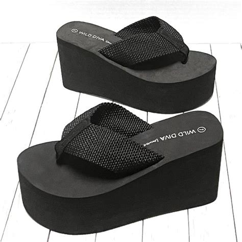 Shoes New Black Foam Platform Wedge Flip Flop Sandals Poshmark