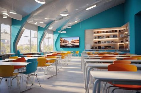 Classroom With Flexible Learning Spaces Premium Ai Generated Image