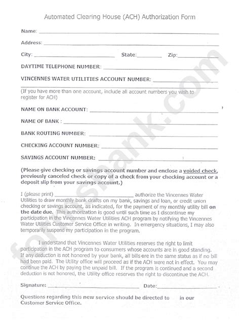 Editable Vendor Ach Form Template Example Minasinternational
