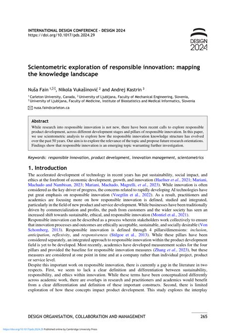 Pdf Scientometric Exploration Of Responsible Innovation Mapping The Knowledge Landscape