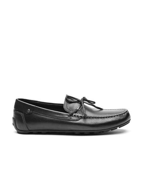 Buy Geox Respira Men Black Breathable Italian Patent Leather Loafers
