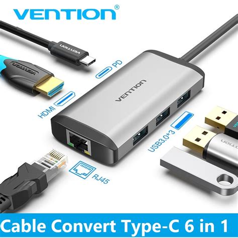 CÁP CHUYỂN ĐỔI USB TYPE C SANG HDMI USB 3 0 3 Rj45 PD 87w
