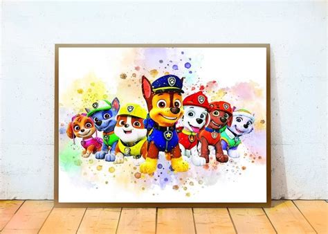 Paw Patrol Print Paw Patrol Printable Art Paw Patrol Poster Etsy Paw Patrol Birthday Paw