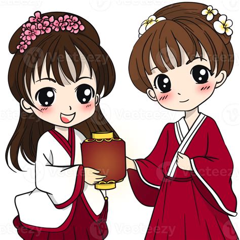 Chinese Girl With Lantern Rite Festival 44313968 Png