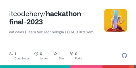 Github Itcodeheryhackathon Final 2023 Eatcaias Team Vox Technologia Bca B 3rd Sem