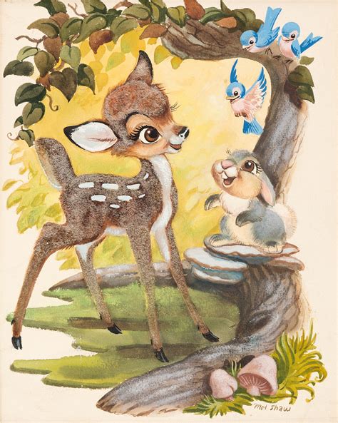 Walt Disneys Bambi Book Cover Art By Mel Shaw C 1940s Rimaginaryaww
