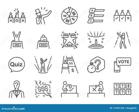 Game Show Icon Set Included The Icons As Singer Quiz Prize