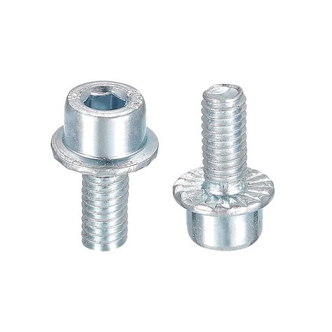 Uxcell M4x8mm Flanged Socket Head Cap Screws 10pcs 88 Grade Carbon