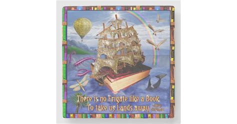 Emily Dickinson Poem Quote Book Ship Ocean Stone Coaster Zazzle