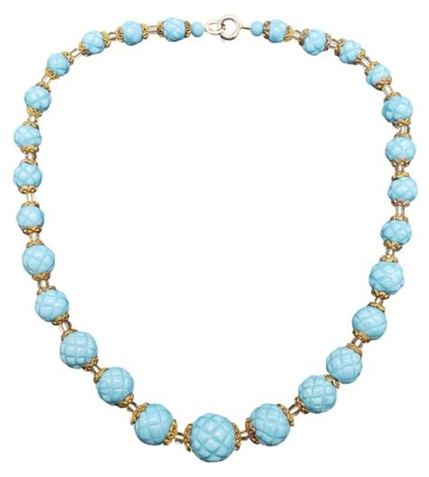 Antique Venetian Murano Opaline Art Glass Beaded Neck Gem
