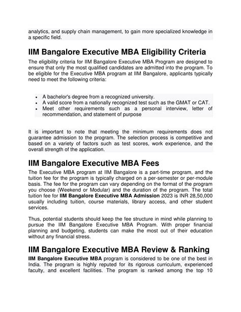 Ppt Iim Bangalore Executive Mba Admission 2023 Powerpoint