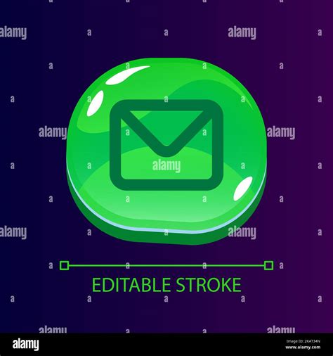 Envelope Glossy Ui Button With Linear Icon Stock Vector Image Art Alamy