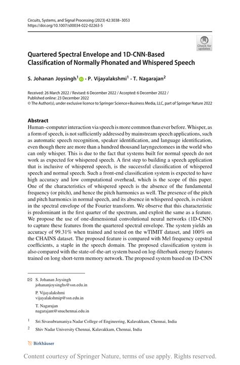 Quartered Spectral Envelope And 1d Cnn Based Classification Of Normally