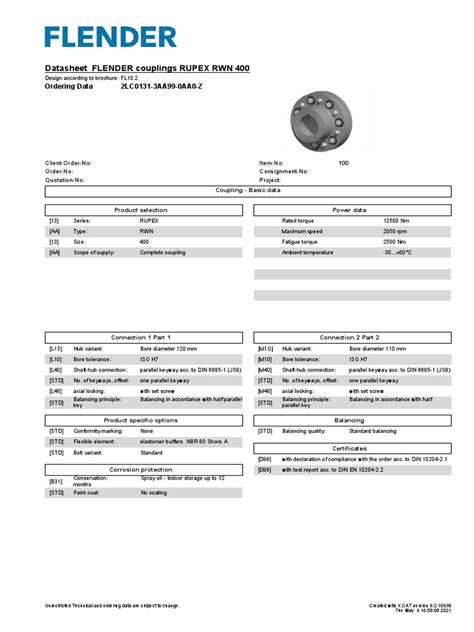 Coupling Zapex 5 And Rwn 400 Datasheet Pdf Engineering Tolerance