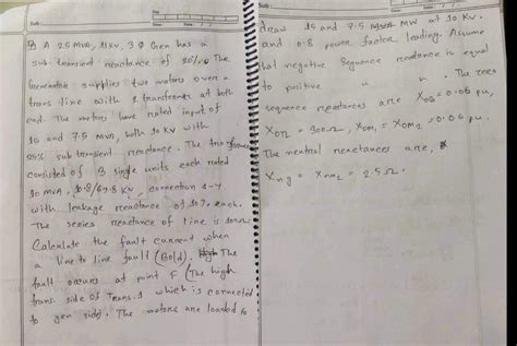 Solved Sub Transient Reactance Of 20 The And 08 Power
