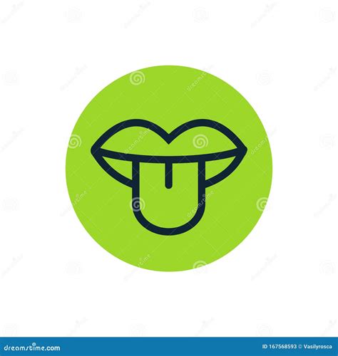 Tongue Vector Icon Mouth Taste Illustration Lick Tongue Design Symbol