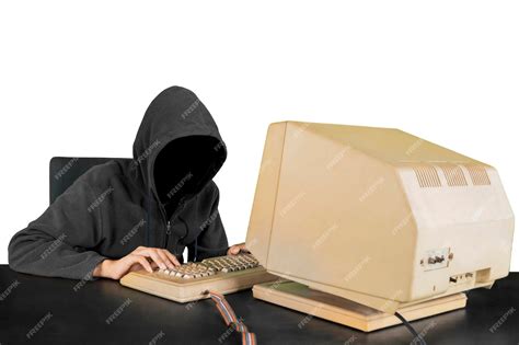 premium photo hacker wearing hoodie using computer