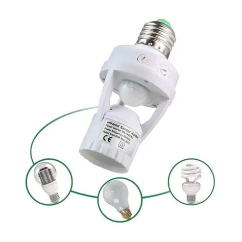 Sensor De Presença Fotocélula Para Lâmpada Soquete E27 Feira da